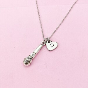 Silver Microphone Charm Necklace, Mic Charm, Speaker Gift, N2625A - Etsy