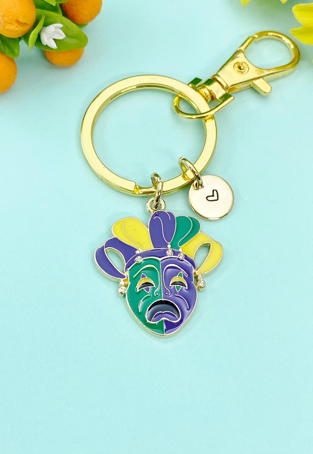 Gold Sad Face Comedy Tragedy Drama Mask Charm Keychain,n6652k - Etsy