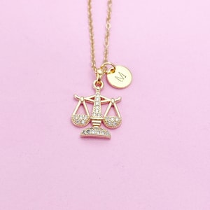 Justice Scale Necklace in Gold, Best Christmas Gift for Lawyer Law ...