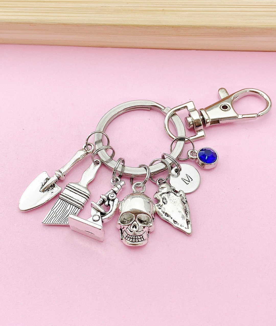 Archaeologists Keychain, Microscope, Brush, Shovel, Arrowhead ...