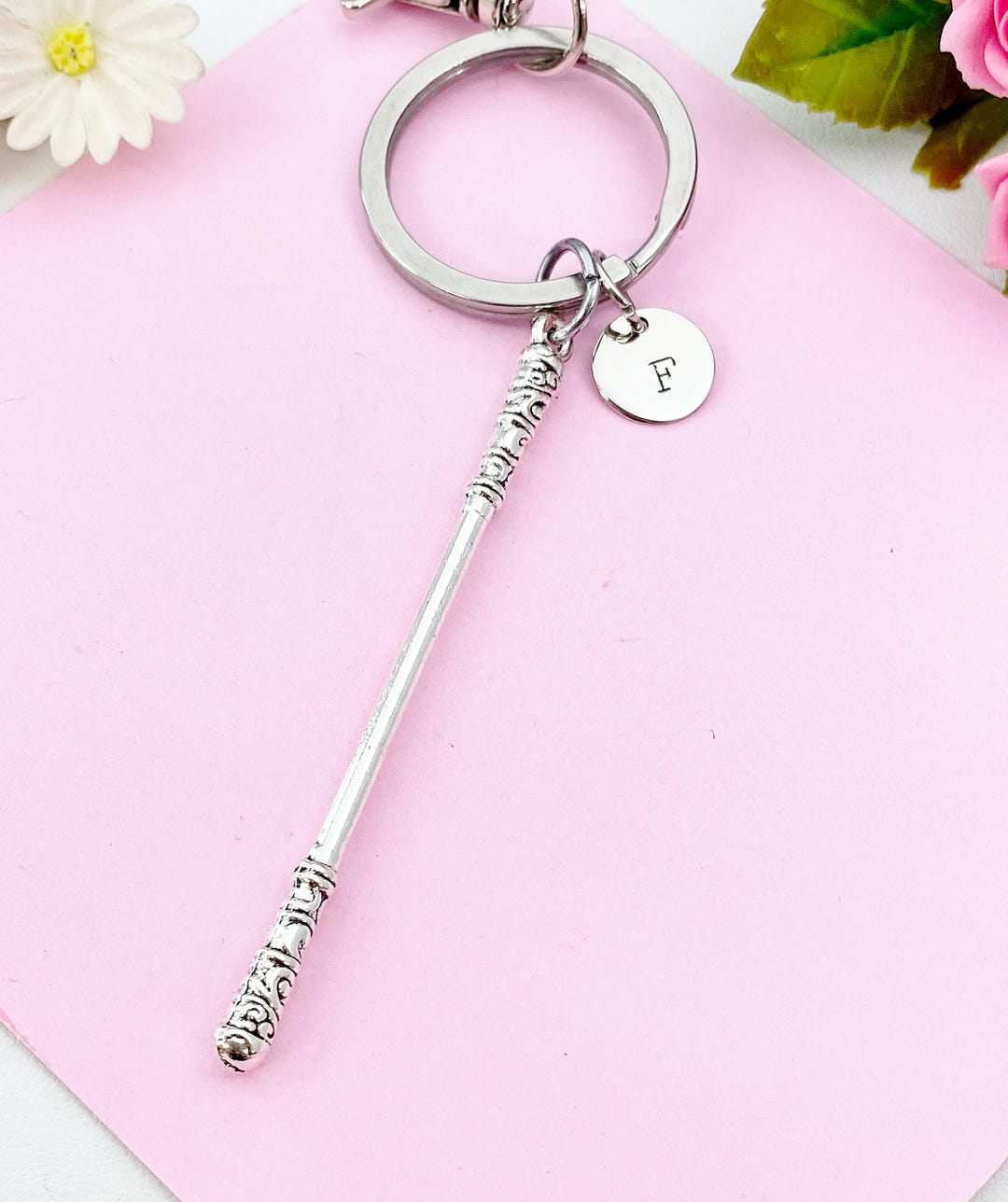 Baton Drum Major Keychain, Baton Twirling Charm, Majorette Charm, Stick ...
