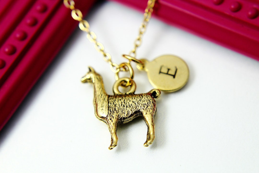 Gold Llama Charm Necklace, Gold Llama Charm, Llama Charm, Llama Jewelry ...
