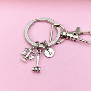 Lawyer Keychain, Justice Scale Charm, Gavel Charm, Libra Charm, Lawyer ...