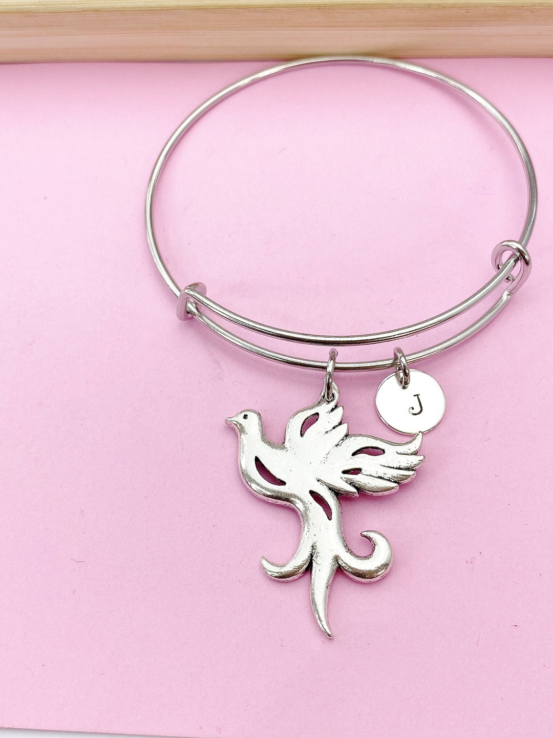 Silver Phoenix Charm Bracelet, Phoenix Bird Jewelry Gift, N5746B - Etsy