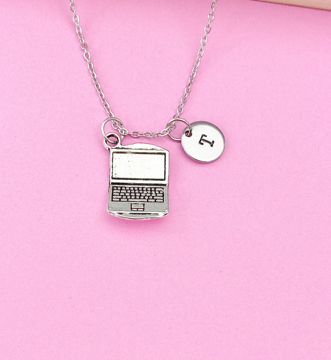 Silver Computer Charm Necklace, Laptop Necklace, N1910 - Etsy