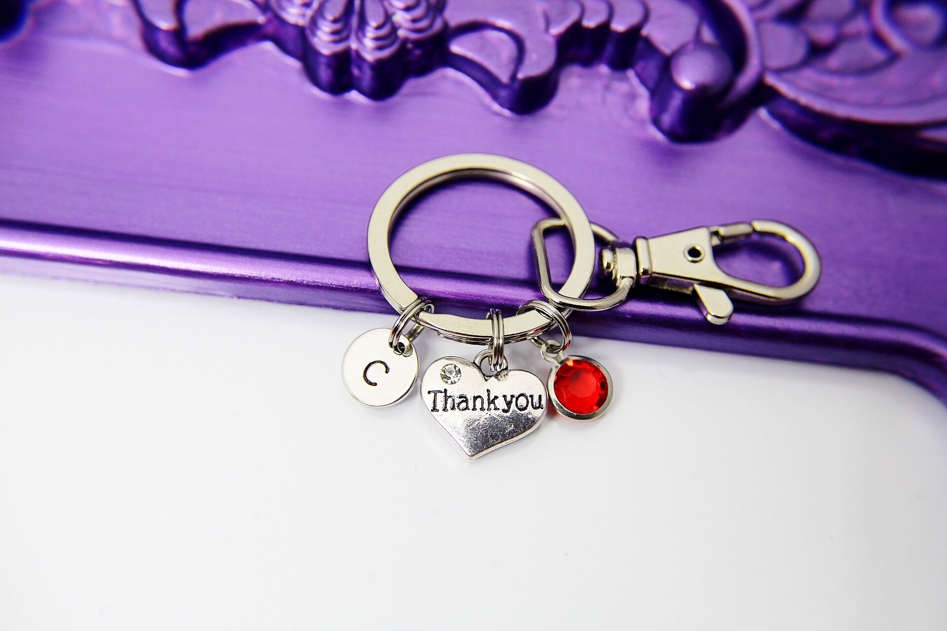 Thank You Keychain Silver Thank You Charm Thank You Gift - Etsy