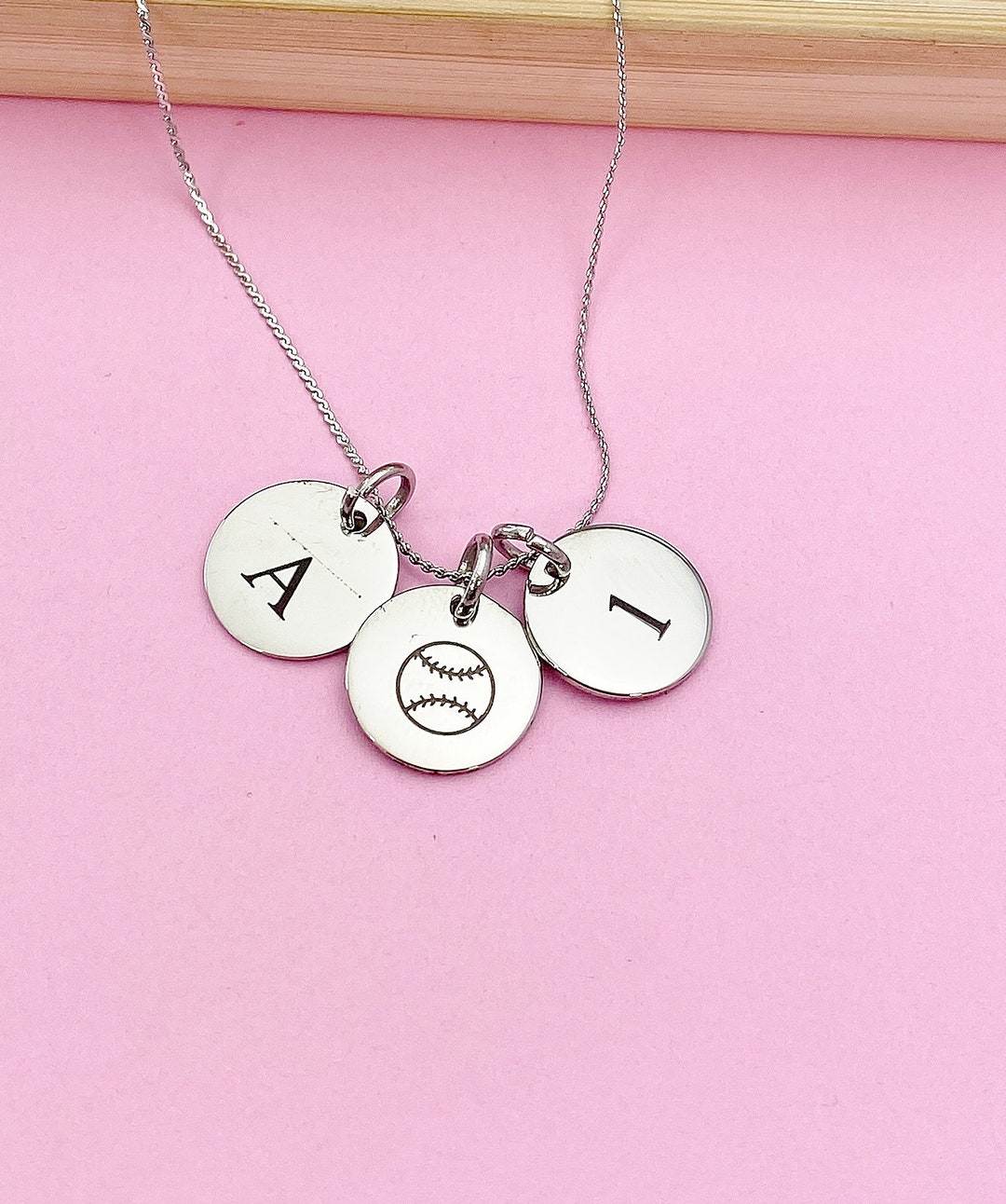 Silver Baseball Softball Necklace School Sport Team Gift Ideas ...