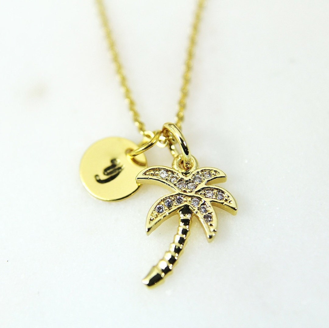 Gold Palm Tree Necklace, Coconut Tree Necklace, N2582 - Etsy