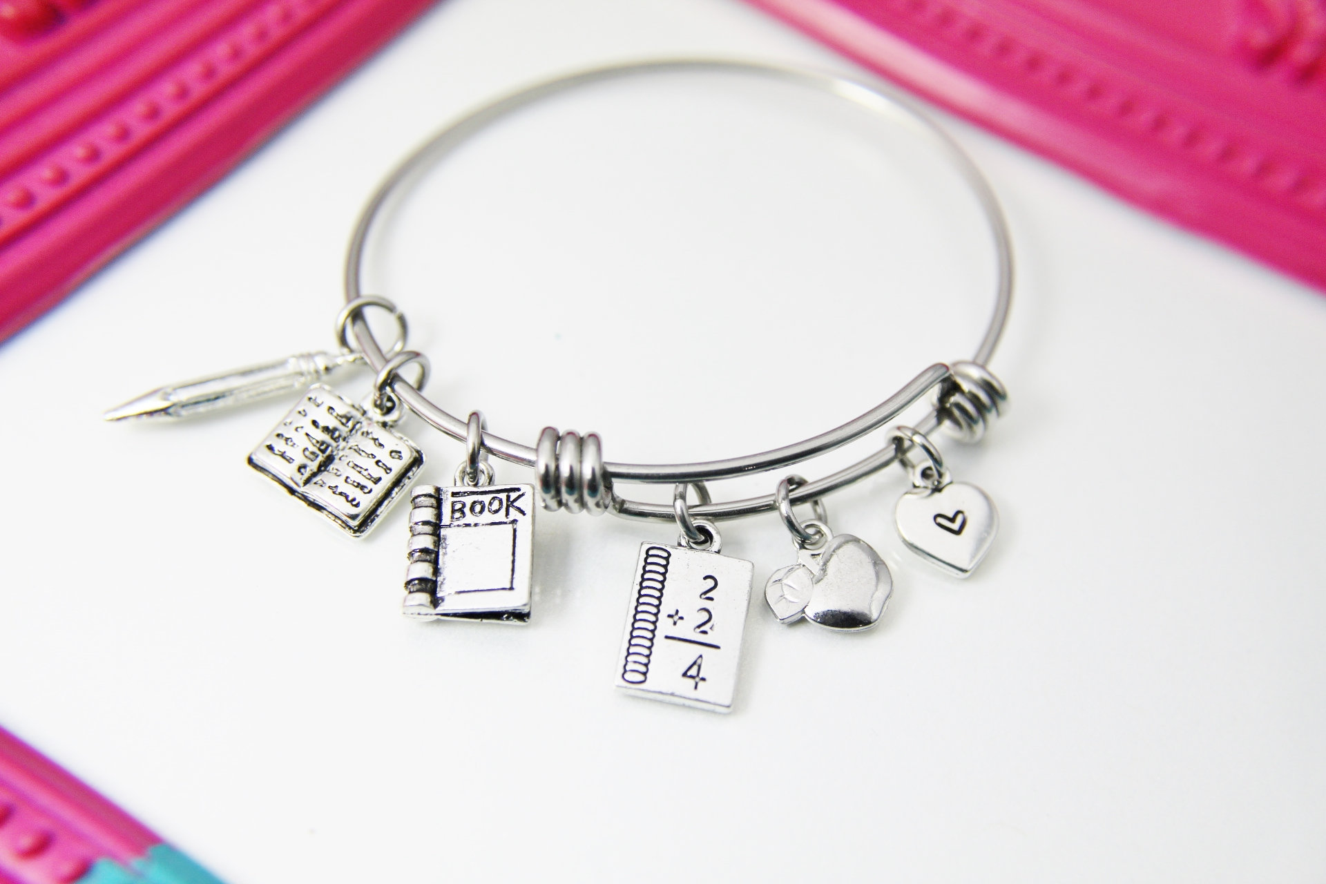 Best Christmas Gift Math Teacher Math Book Charm Apple - Etsy