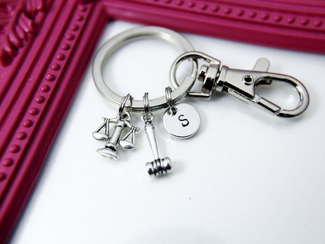 Lawyer Keychain Justice Scale Charm Gavel Charm Libra - Etsy