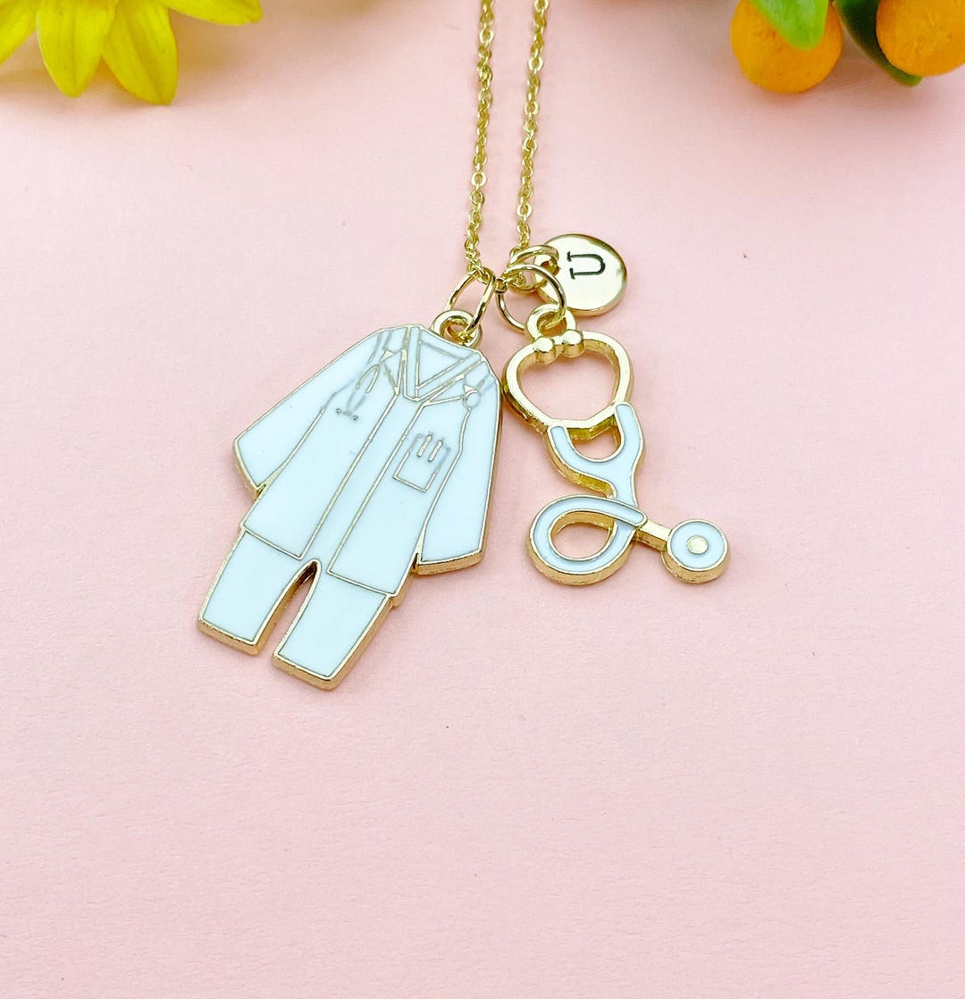 Doctor Lab Coat Stethoscope Charm Necklace – Medical Jewelry Gift for ...