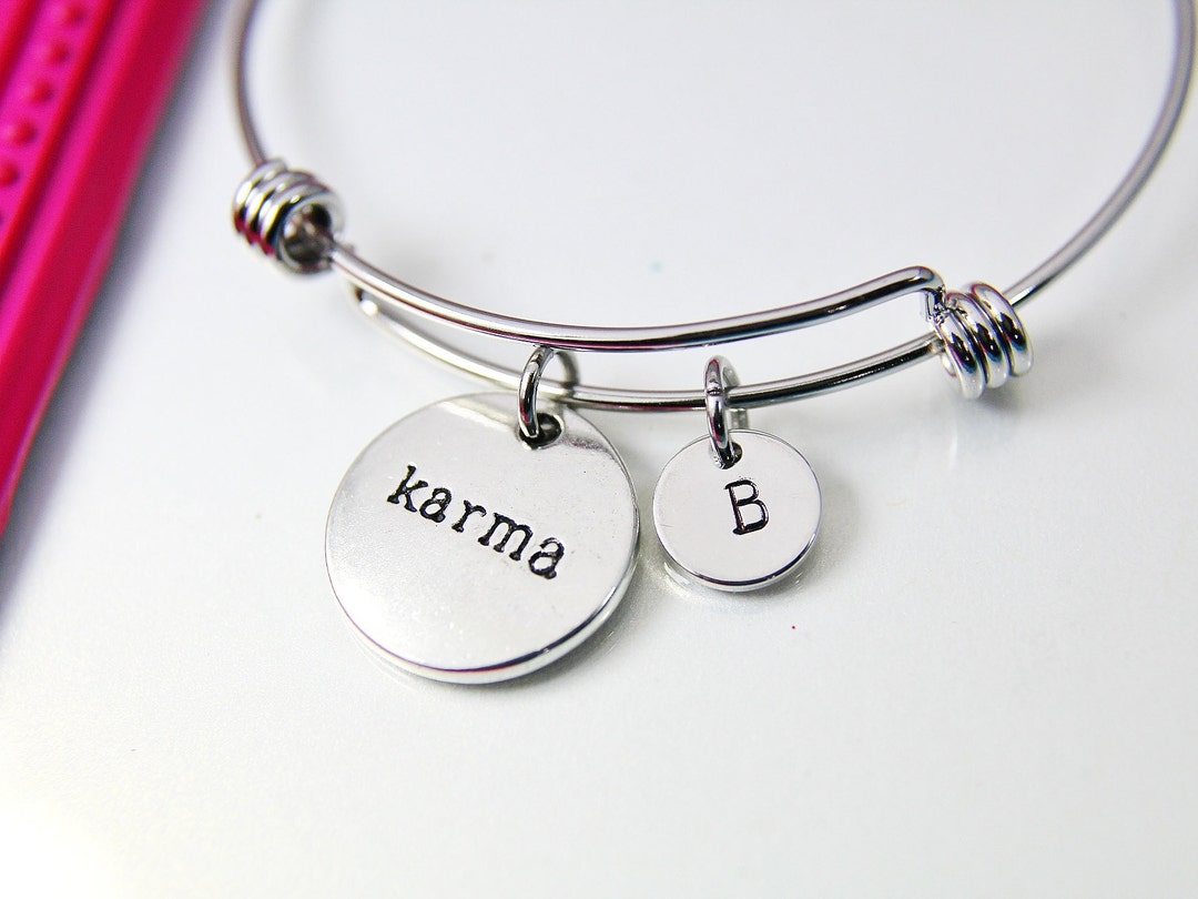 Karma Bracelet, Silver Karma Charm Bracelet, Spiritual Gift ...