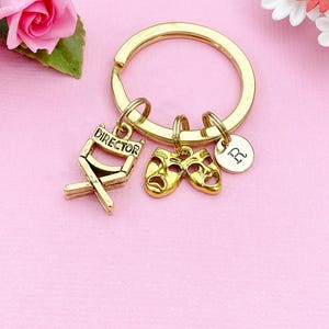 Gold Director Keychain, Drama Keychain, Theater Director Charm, Comedy ...