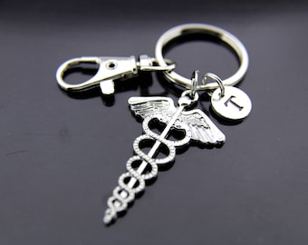 Caduceus Keychain | Etsy