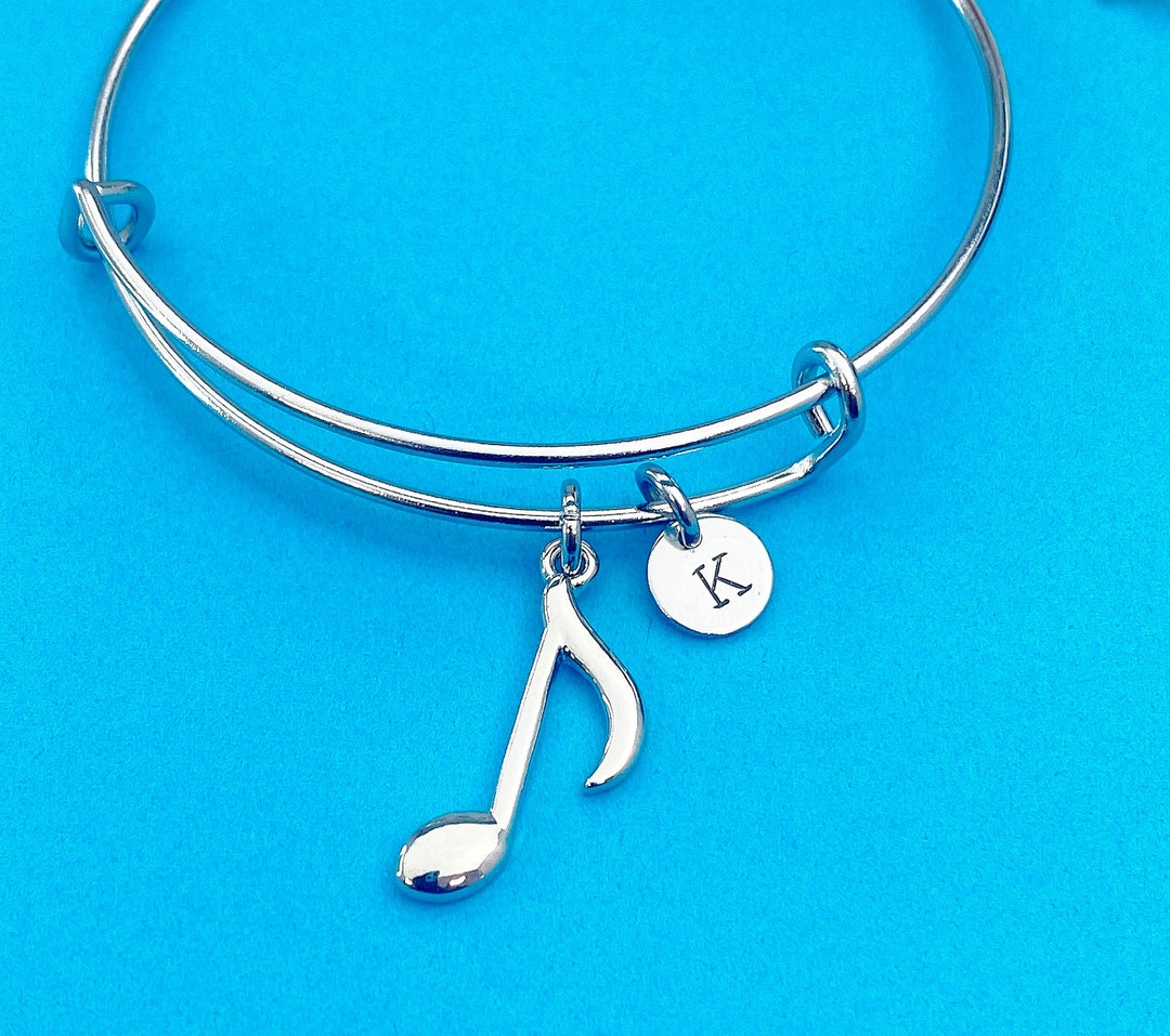 Silver Music Melody Note Charm Bracelet Gifts Ideas, Personalized ...