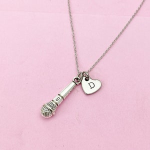 Silver Microphone Charm Necklace, Mic Charm, Speaker Gift, N2625A - Etsy