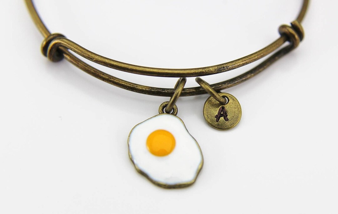 Fried Egg Bangle, Fried Egg Bracelet, Fried Egg Charm, Foodie Gift ...