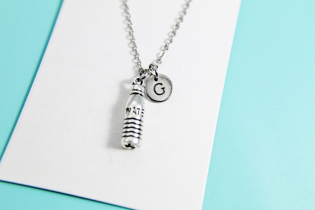 Water Bottle Necklace Silver Water Bottle Pendant Charm Necklace With ...