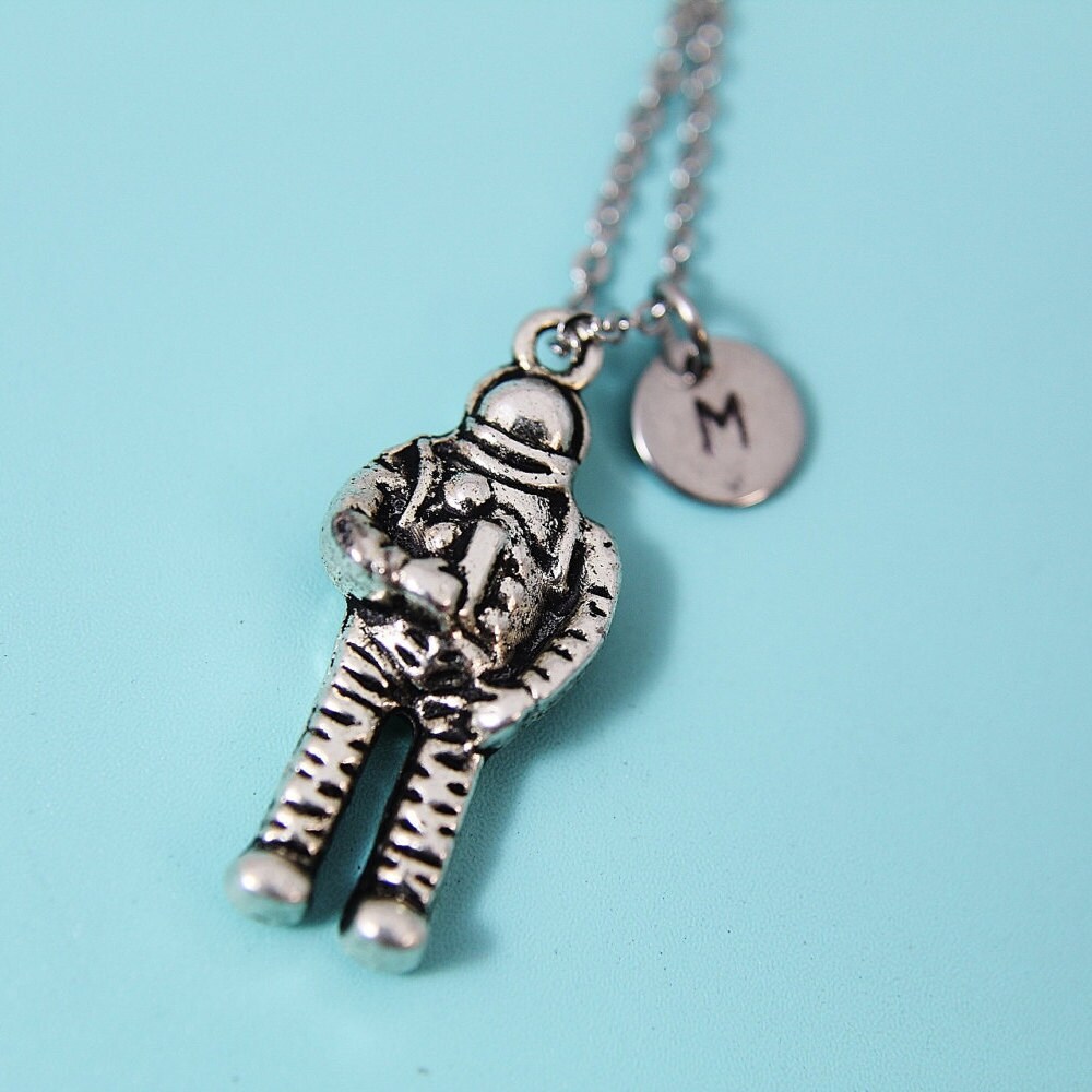 Astronaut Necklace Silver Astronaut Charm Necklace Astronaut | Etsy