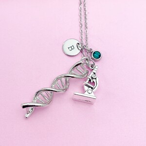 DNA Necklace, Microscope Necklace, Scientists Gift, Biology Gift ...