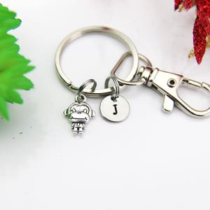 Monkey Keychain Silver Monkey Pendant Charm Keychain With - Etsy
