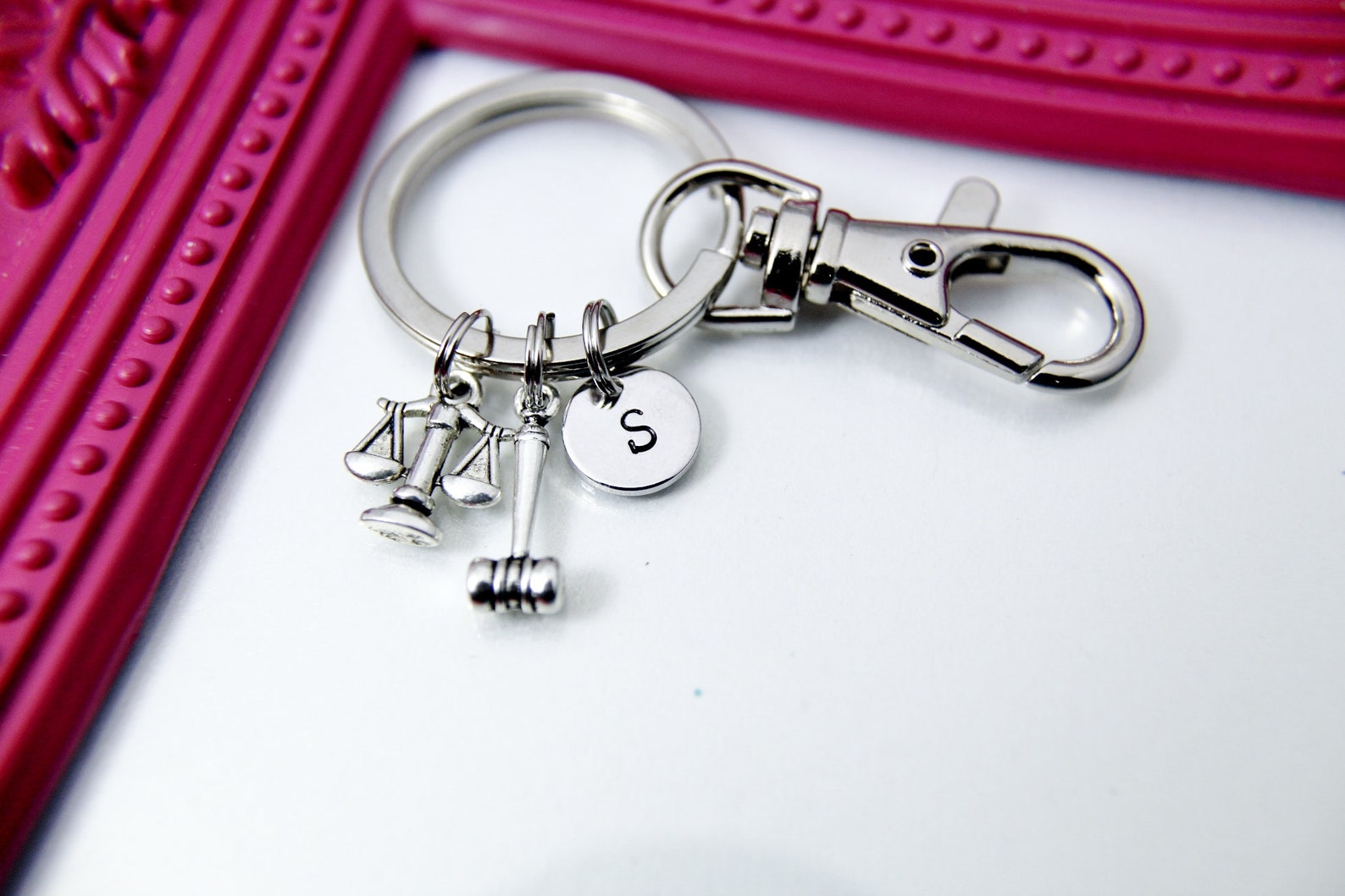 Lawyer Keychain Justice Scale Charm Gavel Charm Libra - Etsy