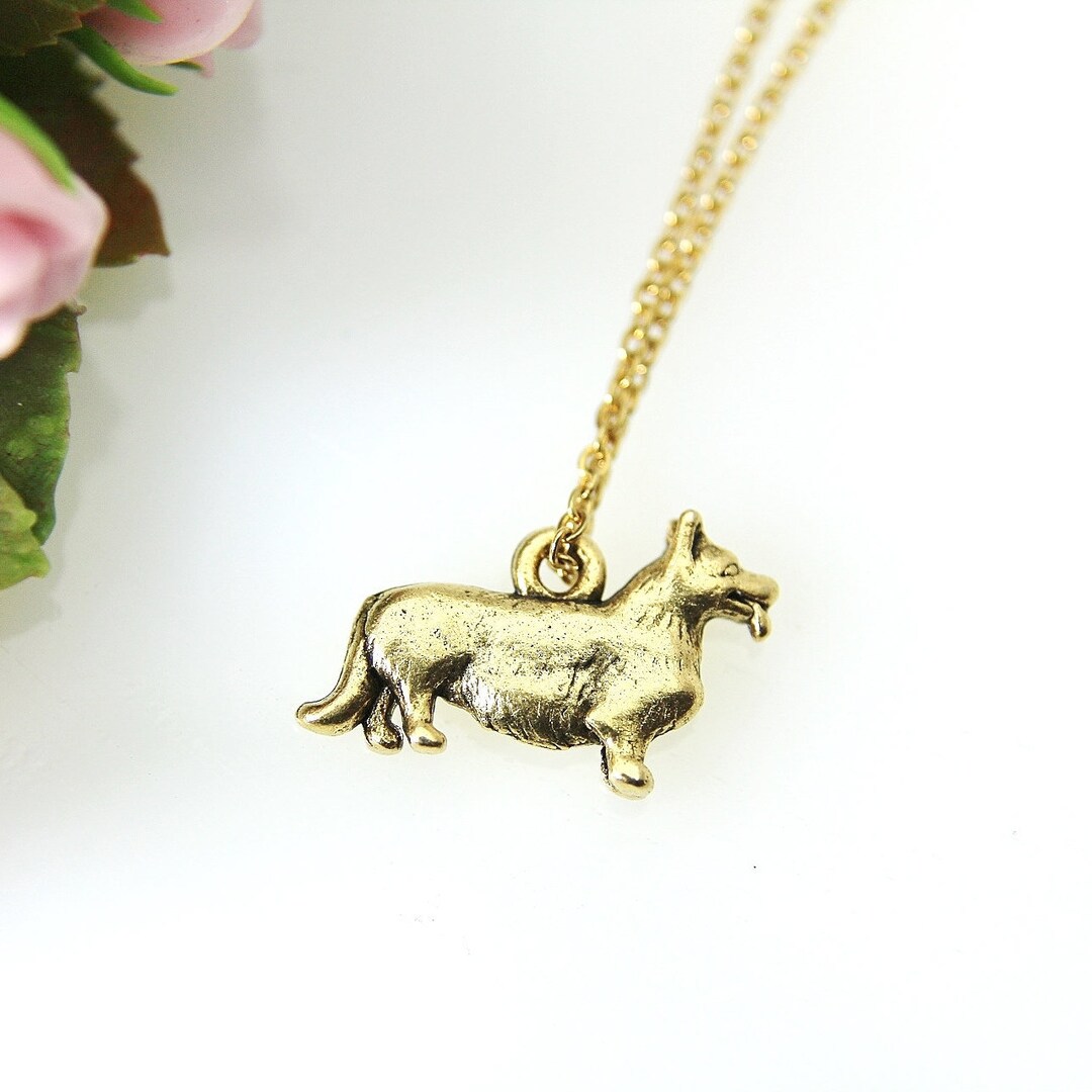 Corgi Necklace, Gold Corgi Charm, Dog Breed Charm, Corgi Charm, Dog ...