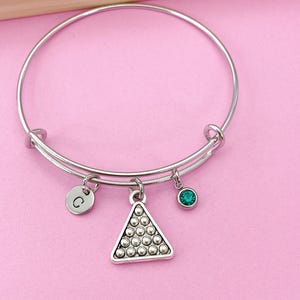 Silver Pool Table Rack Bracelet, Billiards Bracelet, Snooker Charm ...