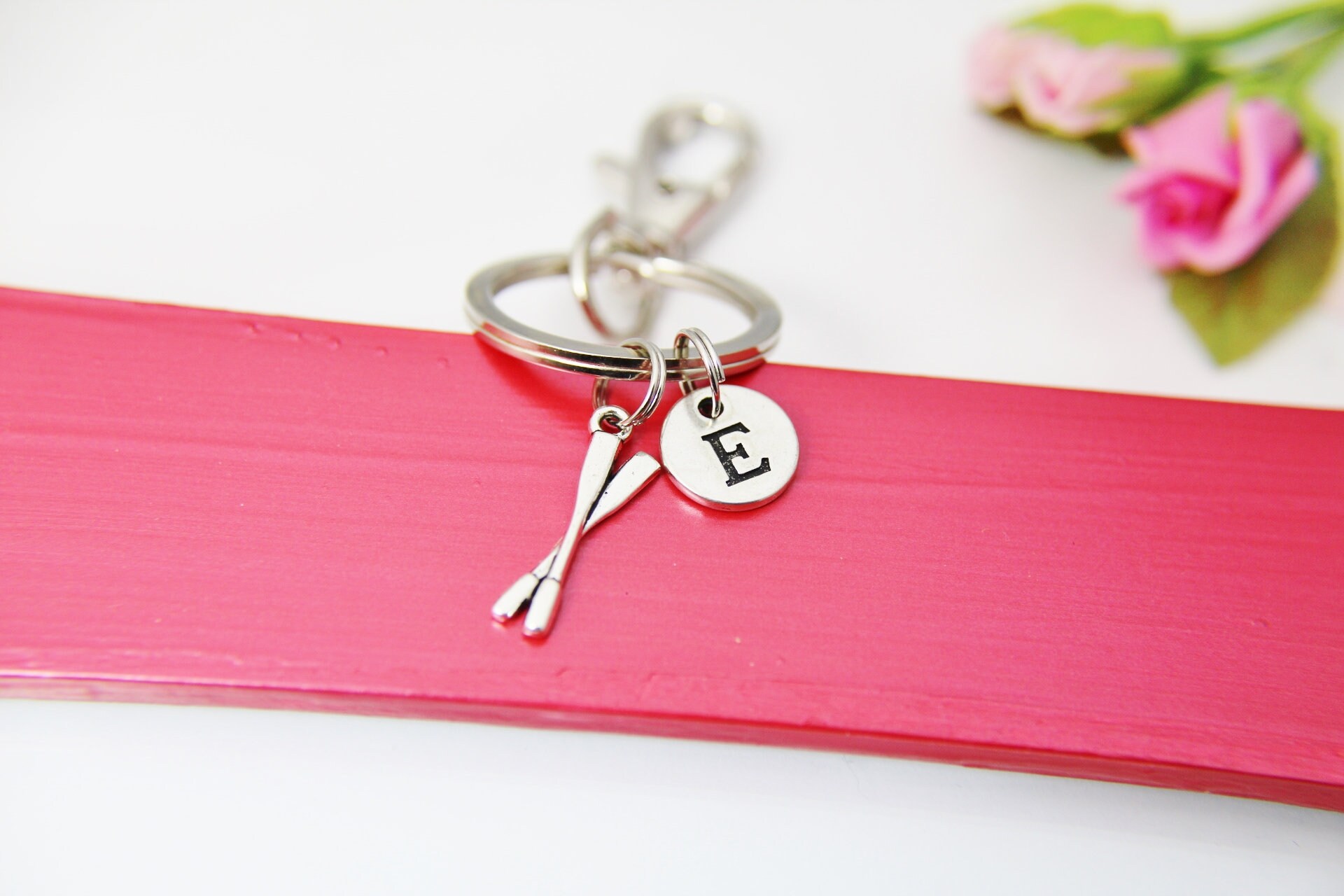 Silver Oars Charm Keychain Rowing Keychain Crew Oars Charm - Etsy