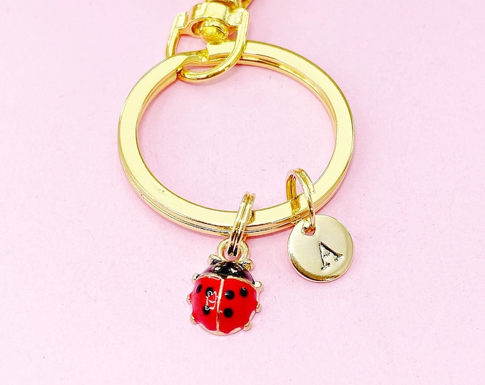 Ladybird Keychain, Good Luck Keychain, Nature Lovers Gift, Flower ...
