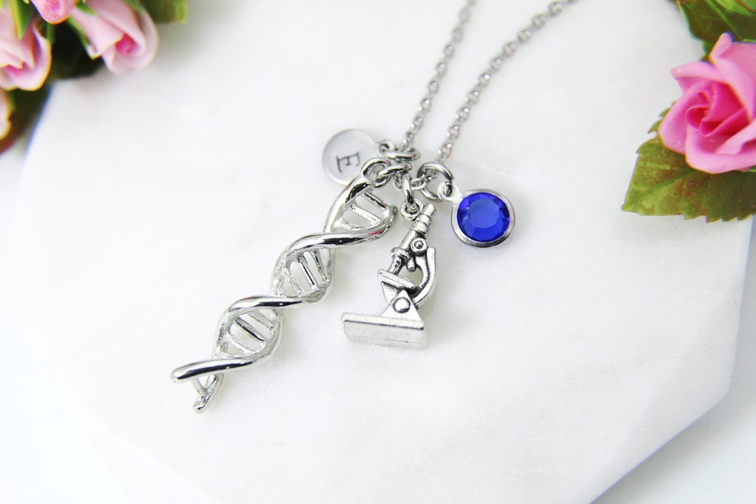 DNA Necklace, Microscope Necklace, Scientists Gift, Biology Gift ...
