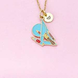 Gold Ruler Protractor Charm Necklace, Bracelet or Keychain Option ...