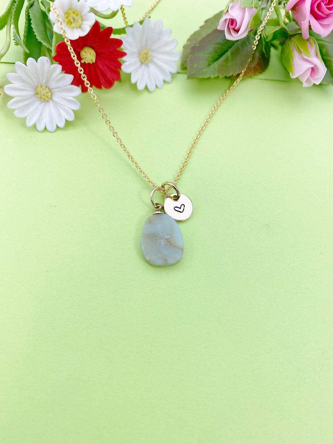 Gold Natural Serpentine New Jade Charm Necklace Personalized Customized ...