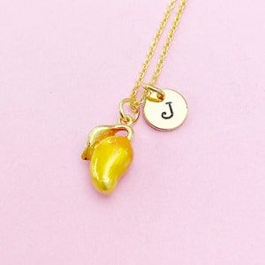 Mangoes Necklace, Gold Mangoes Tropical Fruit Necklace, Birthday Gift ...