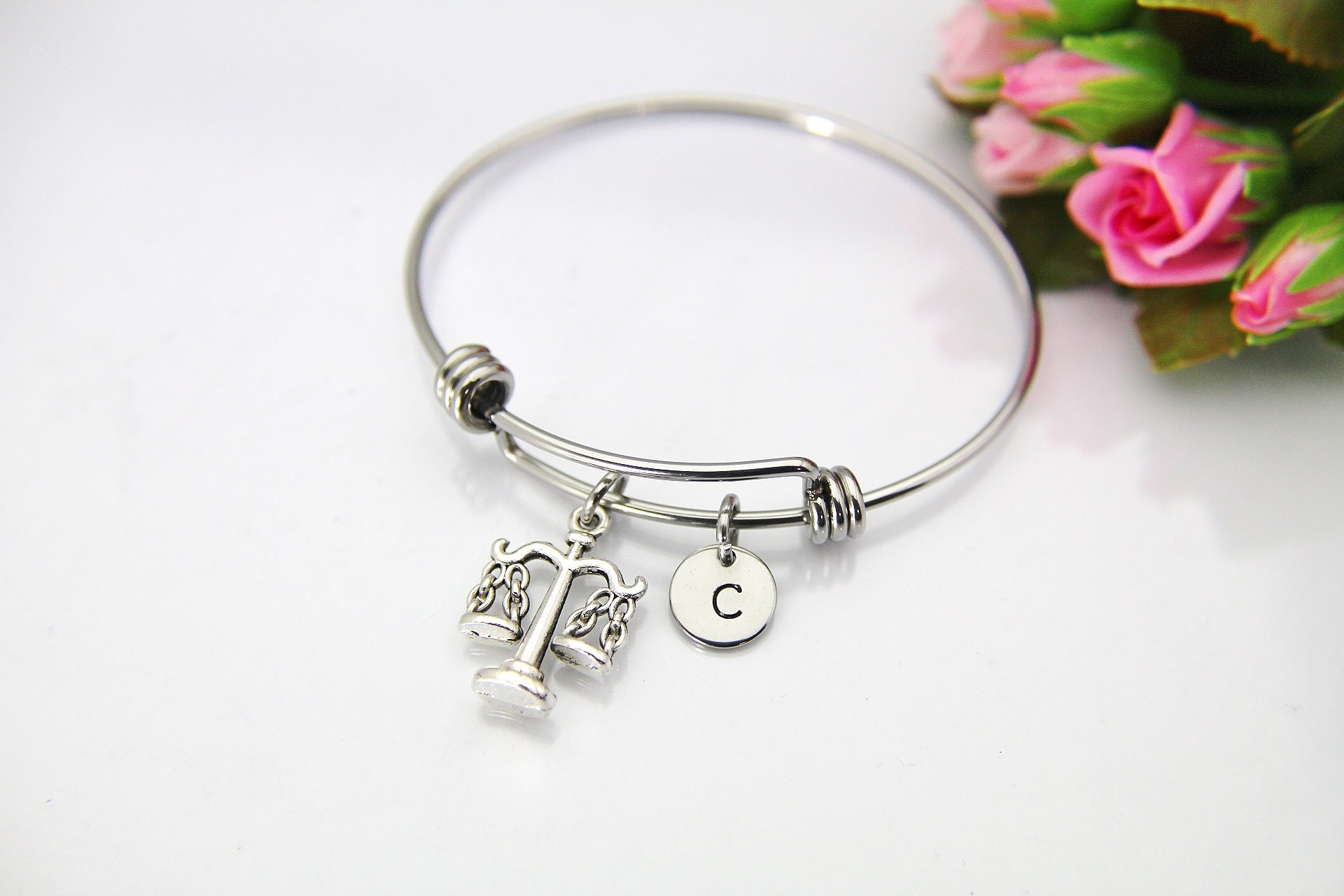 Justice Scale Bracelet Justice Scale Bangle Lawyer Charm - Etsy