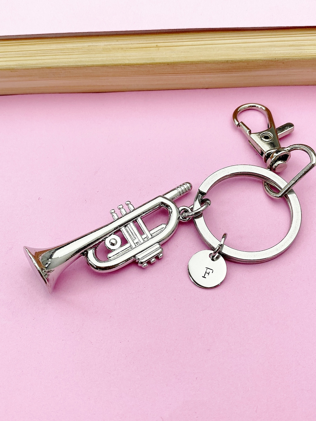 Silver Trumpet Charm Keychain, N5701 - Etsy