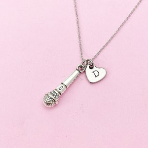 Silver Microphone Charm Necklace, Mic Charm, Speaker Gift, N2625A - Etsy