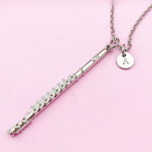 Silver Flute Charm Necklace, N5700A - Etsy