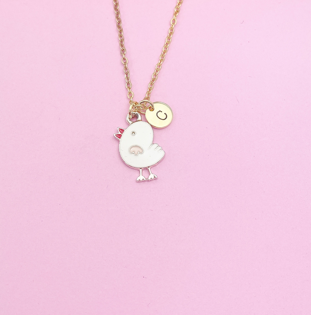 Gold Cute Chicken Charm Necklace Personize Customize Charm Necklace ...