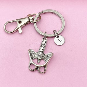 Silver Anatomy Pelvis Bone Charm Keychain, Doctor Nurse Medical School ...