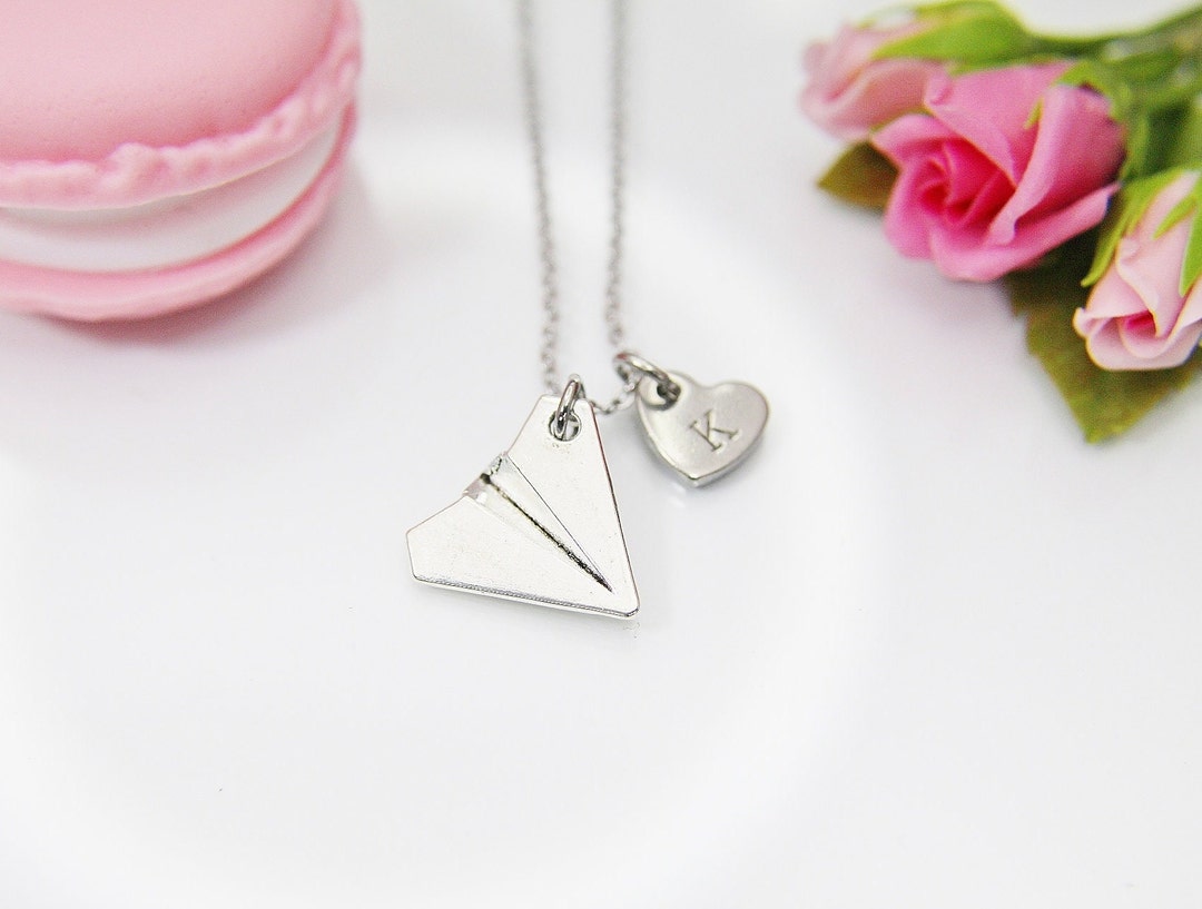 Paper Plane Necklace, Airplane Charm, Traveler Gift, Travel Gift ...