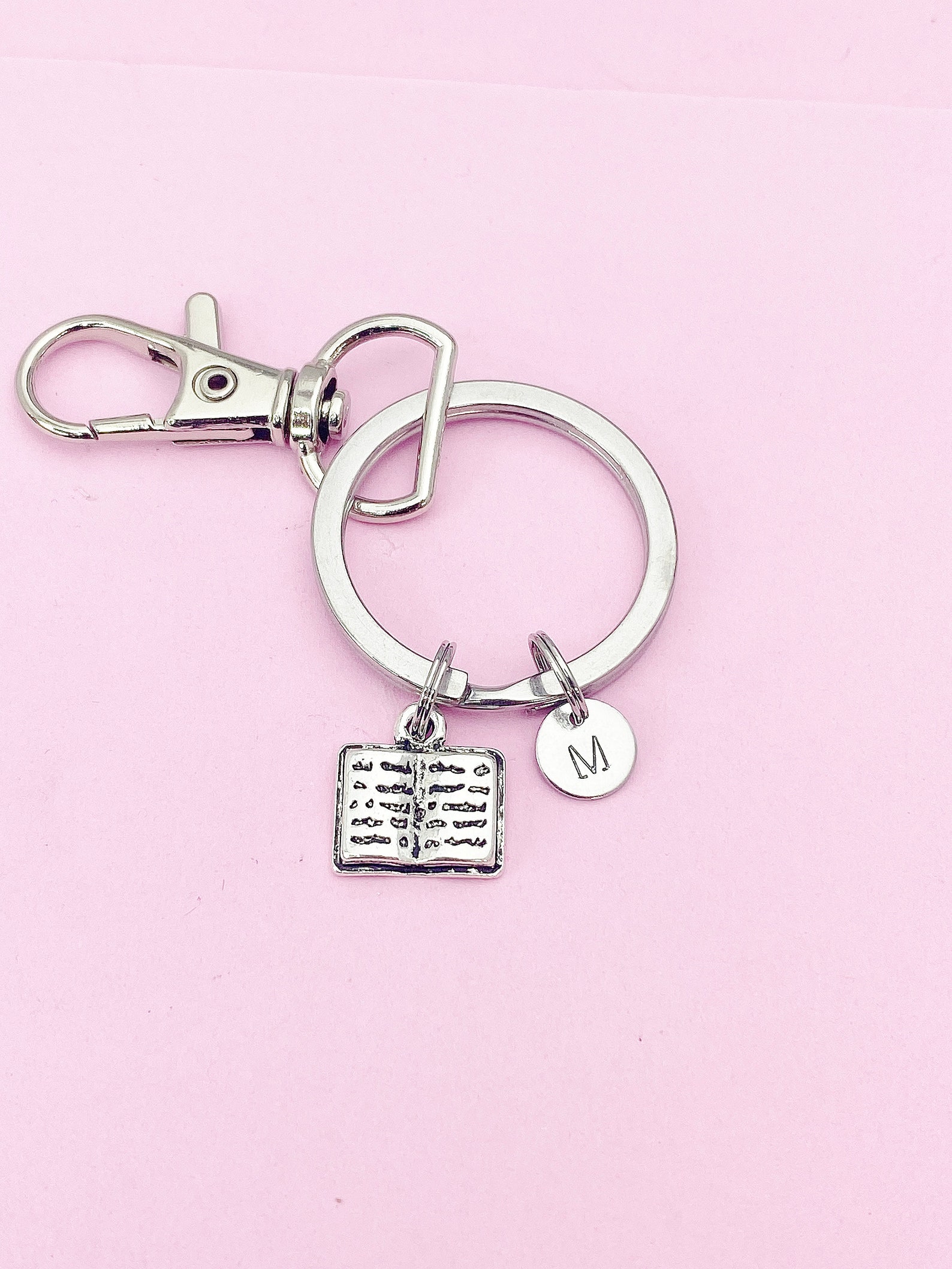 Silver Open Book Charm Keychain, N2566 - Etsy