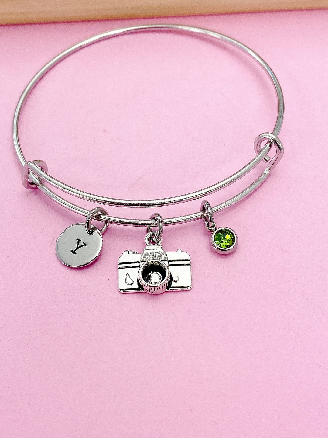 Silver Camera Charm Bracelet Photography Gift Personalize Customer ...