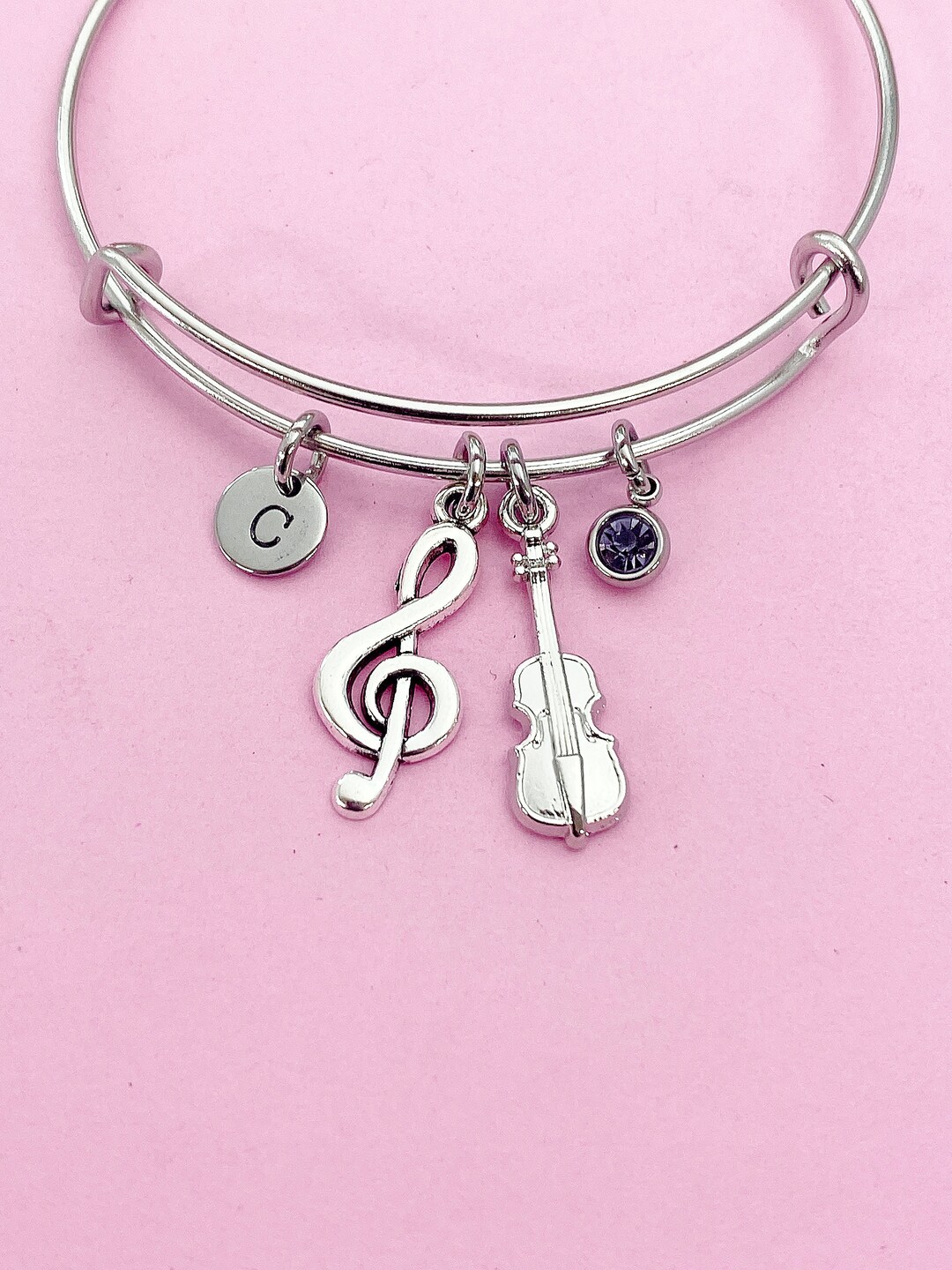 Silver Treble Clef Music Note Violin Viola Charm Bracelet Musician ...
