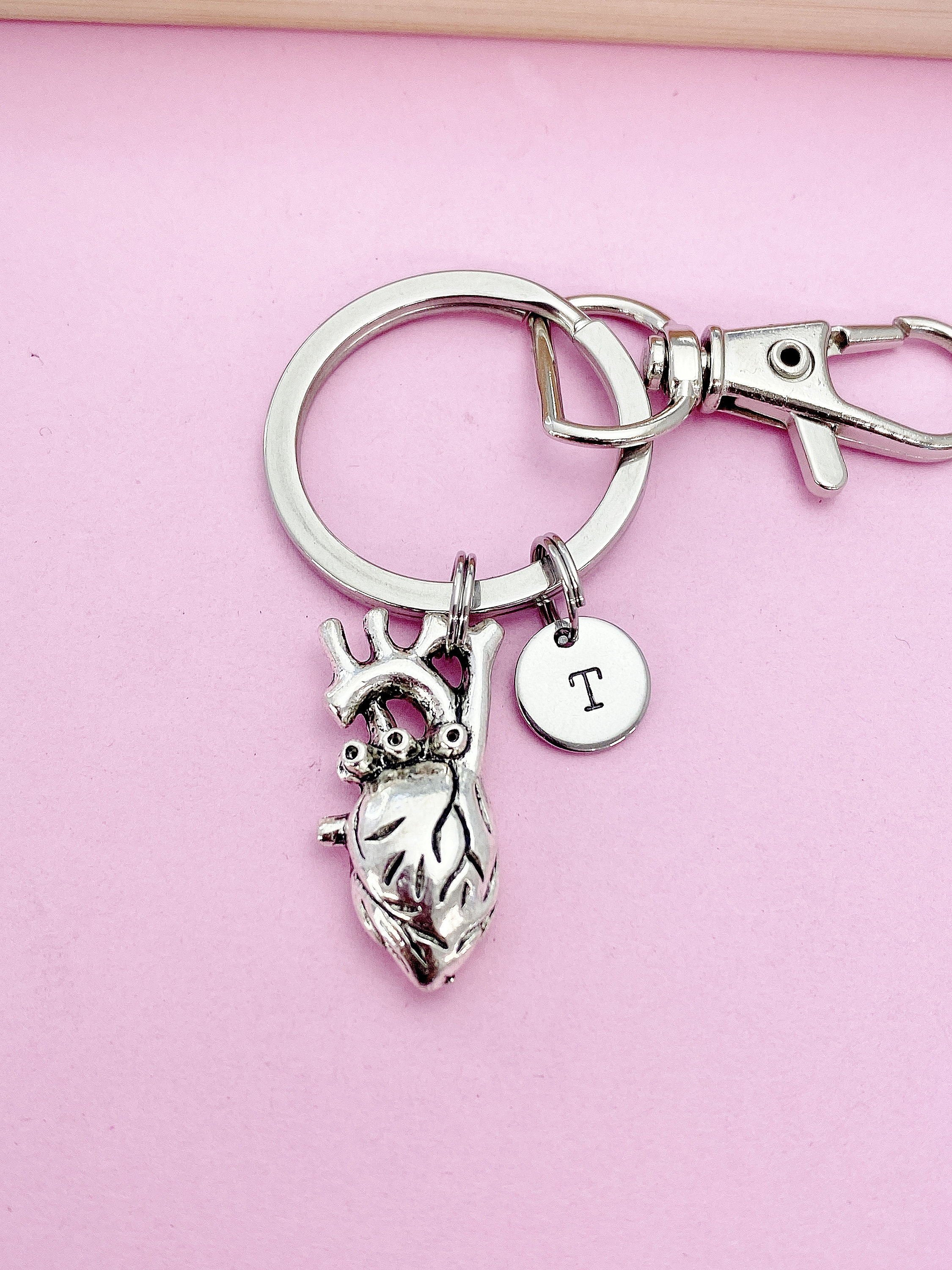 Silver Anatomy Heart Keychain, Lucky Charm, Doctor Nurse Gift ...