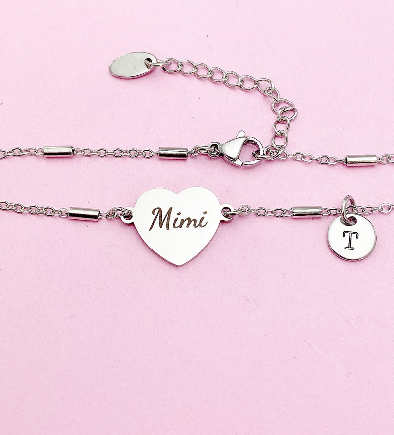 Mimi Bracelet, Stainless Steel Heart Bracelet, Mimi Jewelry, Mimi Gift ...