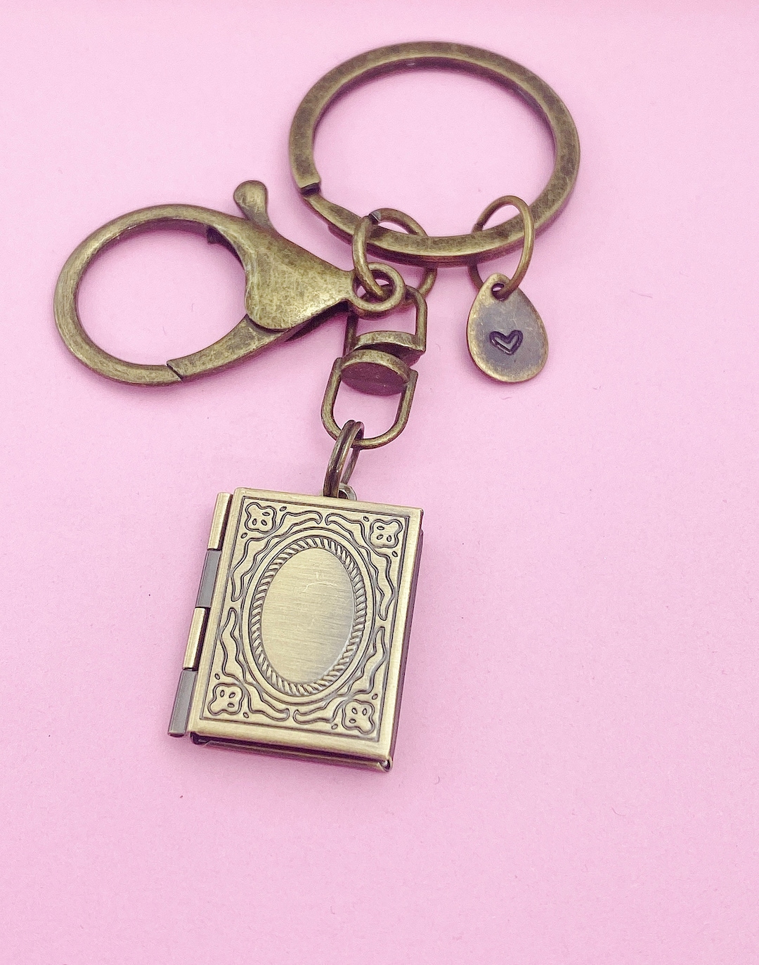 Locket Keychain,bronze Book Locket, Locket Jewelry, Personalized Gift ...