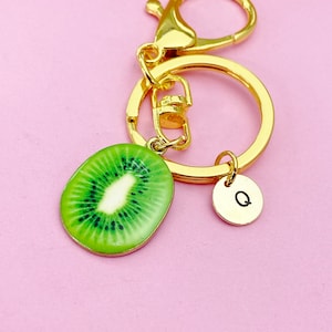 Lime Green Kiwi Fruit Slice Keychain in Gold, AN5573 - Etsy