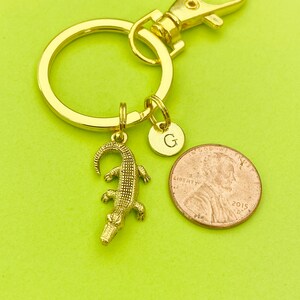 Gold or Silver Alligator Keychain, Finish Option, Personalized ...