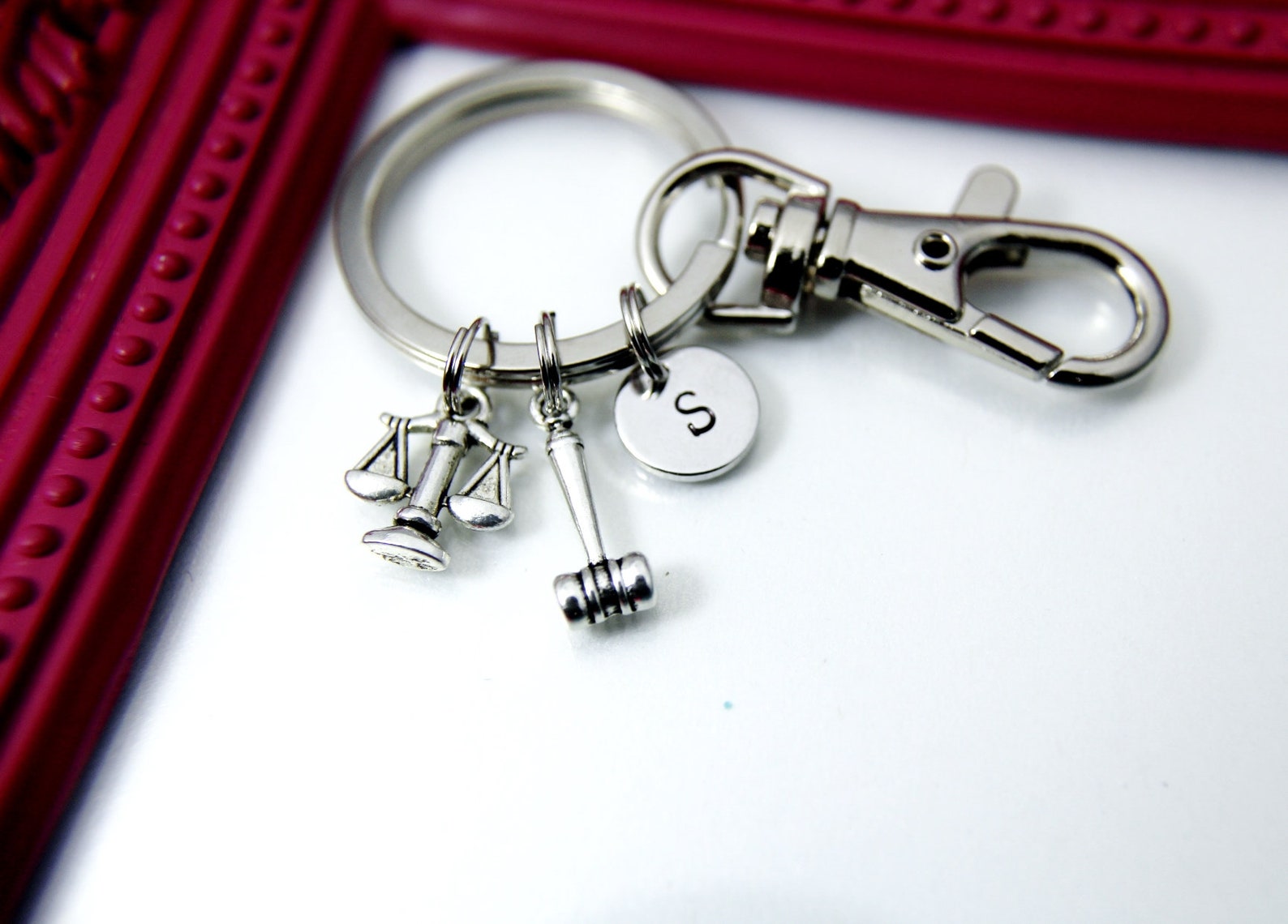 Lawyer Keychain Justice Scale Charm Gavel Charm Libra - Etsy